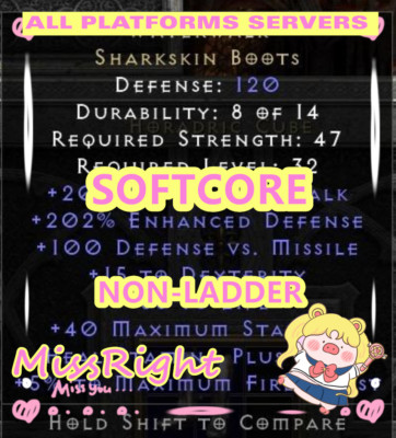 Waterwalk Boots🌺PC-SWITCH-PS-XBOX🌺Diablo 2 Resurrected Softcore Non ...