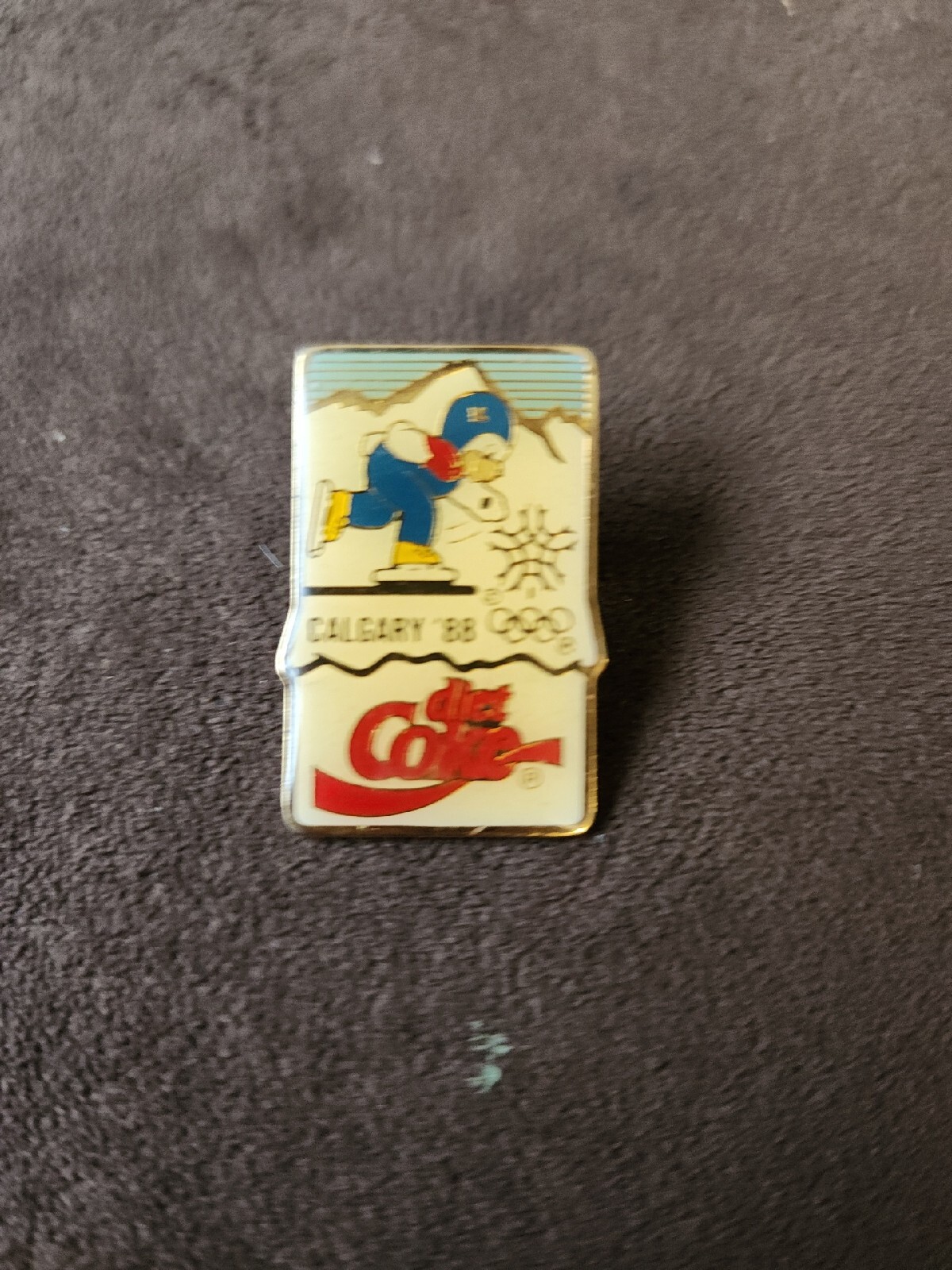 Diet Coke Calgary 88 Olympics Lapel Pin Ice Skater in Blue. Pins | eBay