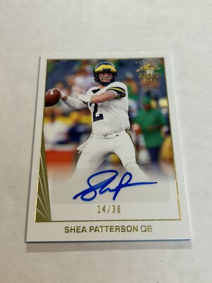 2020 LEAF ULTIMATE DRAFT SHEA PATTERSON 14/30 GOLD ROOKIE AUTO MICHIGAN ...