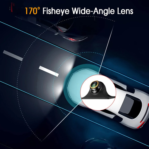 1080P 360 ° rearview camera fisheye lens rearview parking guide line ...