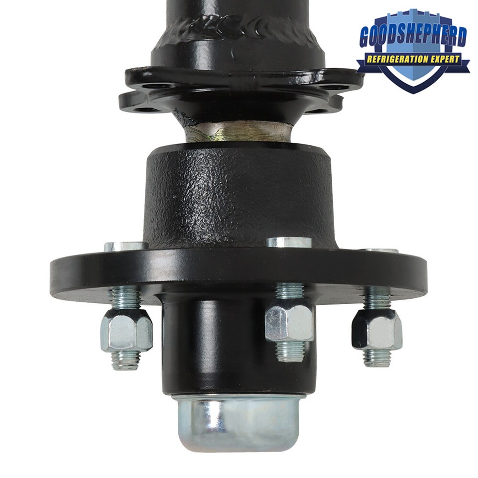 3.5K Trailer Axle 5 lug 5 on 4.5" 89" Hub Face 74" Spring Center 76 ...