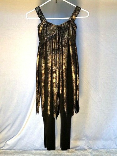 Black Capri Unitard W/ Multi Color Bodice & Strips Contemporary Dance ...