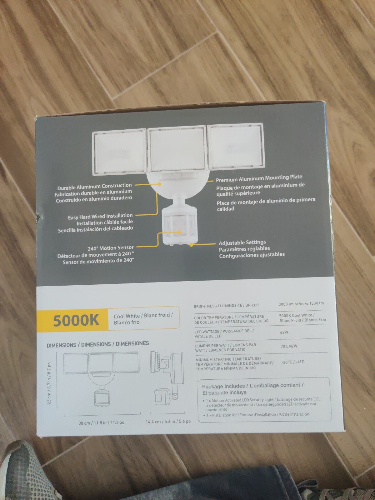 KODA MOTION ACTIVATED LED SECURITY FLOODLIGHT 3000 LUMEN LED LIGHT NEW ...