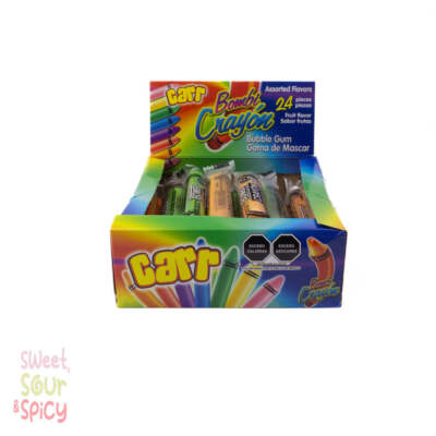 Bombi Crayon Carr Mexican Bubble Gum Assorted Fruit Flavors 24 Pieces ...