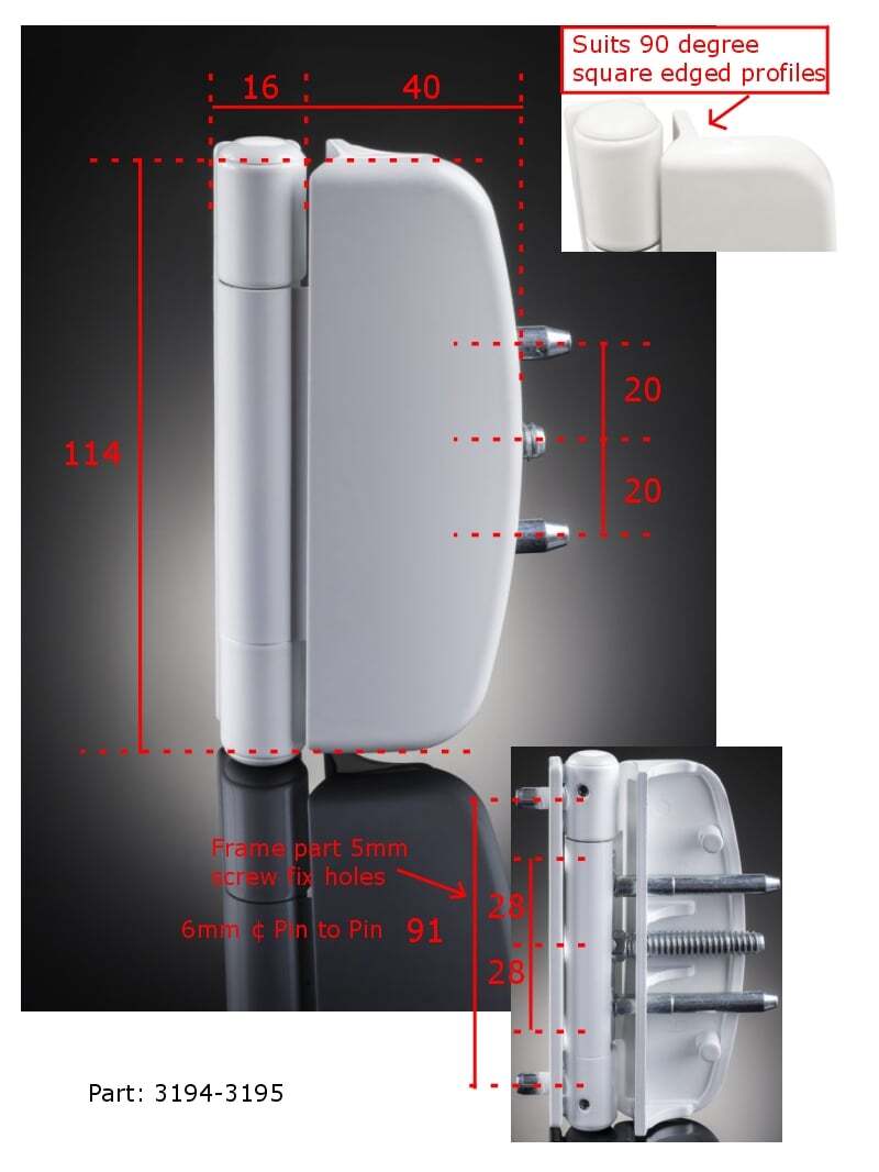 SFS Dynamic 2D Adjustable Upvc Door Hinge White Brown Black Anthracite ...