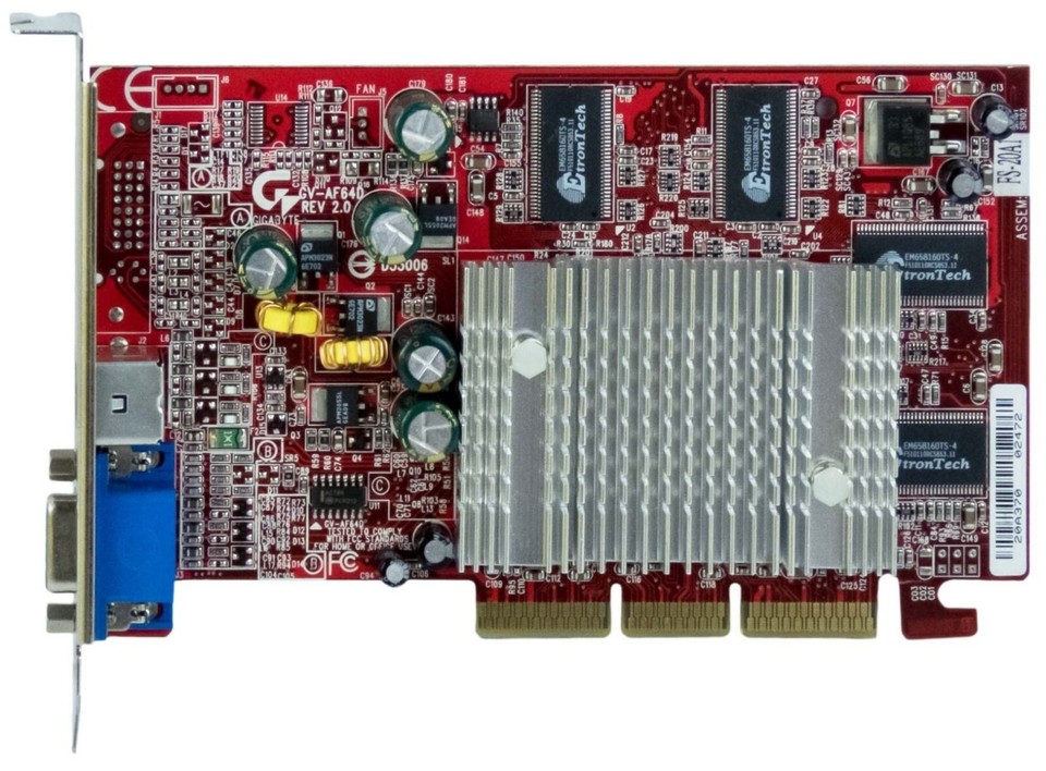 Graphics Card Gigabyte GV-AF64D ATI Radeon 9000 Pro 64MB SGRAM AGP 128 ...