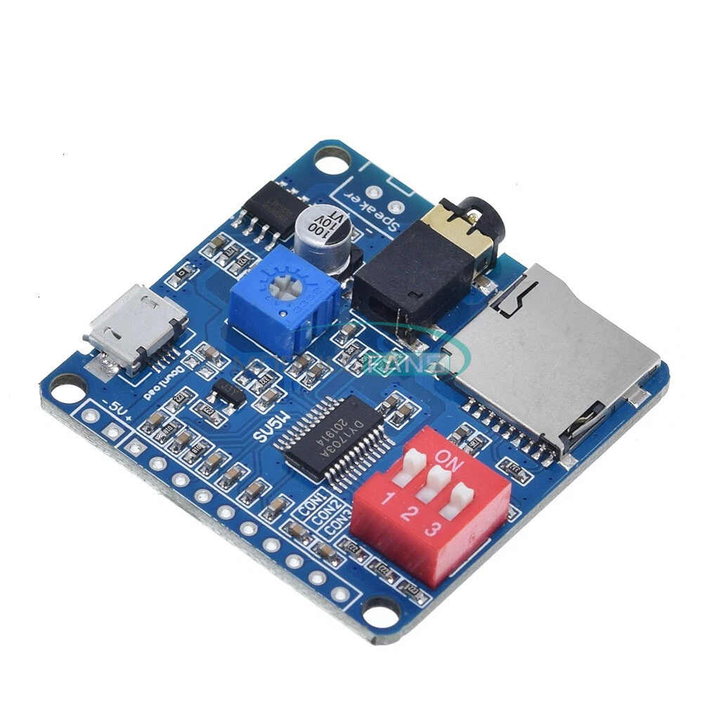 Купить Ибей 5w Voice Playback Module Mp3 Player Io Trigger Uart Control Diy For Arduino