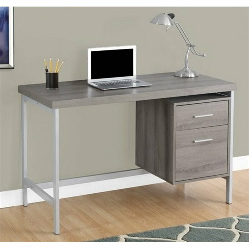 Atlin Designs 48" Metal Home Office Desk in Dark Taupe | eBay