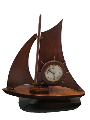 Vintage Wood Sailing Boat SESSION Clock 1930 -40 | eBay