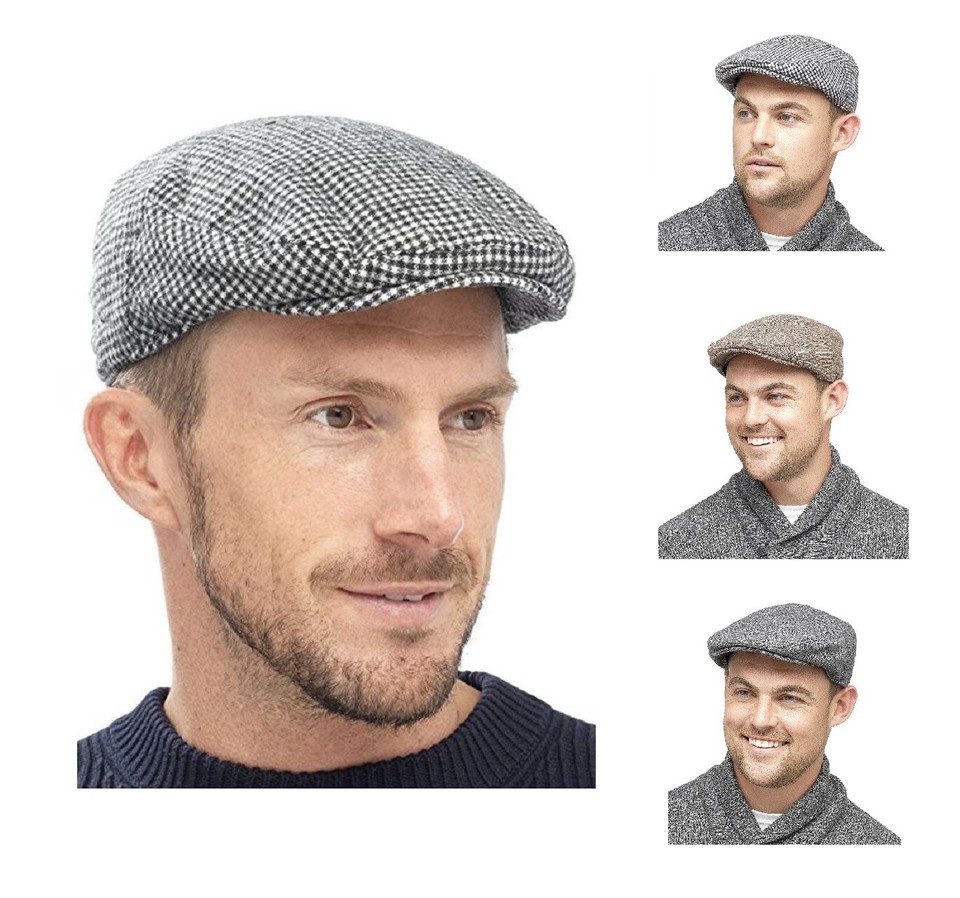 Mens Flat Cap Traditional Peaked Country Hat Bunnet Dai Cap | eBay UK