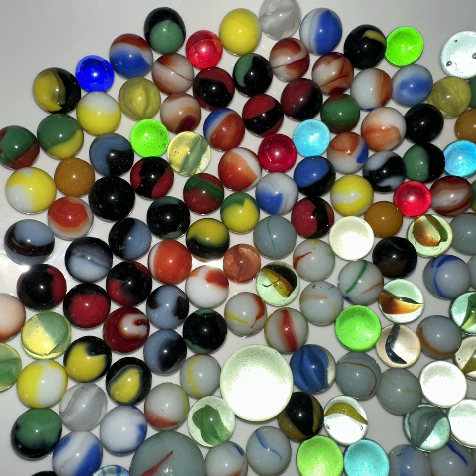 Vintage Glass Marble Lot 240 Pieces Various Sizes Mix | eBay