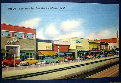 VTG POSTCARD BUSINESS SECTION STREET VIEW ROCKY MOUNT NC | eBay