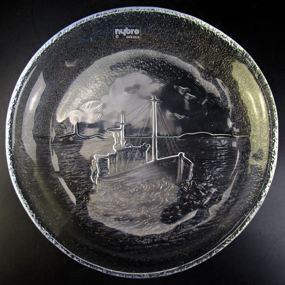 Nybro Glas Teller Serie Bohus Paul Isling Design Sweden Glass Plate ...