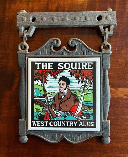 Cast Iron Tavern Sign "The Squire West Country Ales" Ceramic Tile ...
