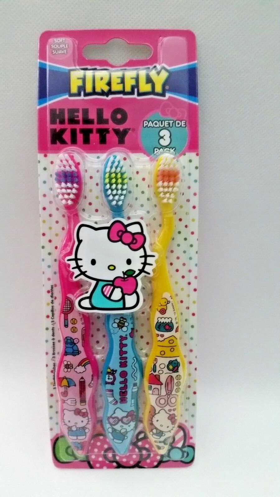 HELLO KITTY Child Soft 2 Pack Toothbrush Set Firefly BRAND NEW SEALED ...