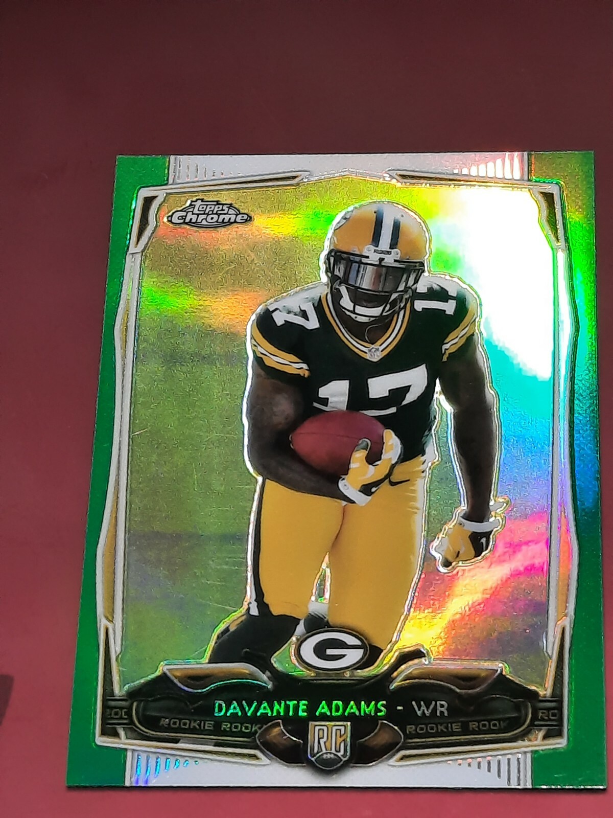 DAVANTE ADAMS ROOKIE RC 2014 TOPPS CHROME GREEN REFRACTOR🏈 FOOTBALL ...