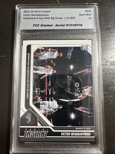 2023-24 Panini Instant Victor Wembanyama B-Day Big Dunks TCC Graded Gem ...