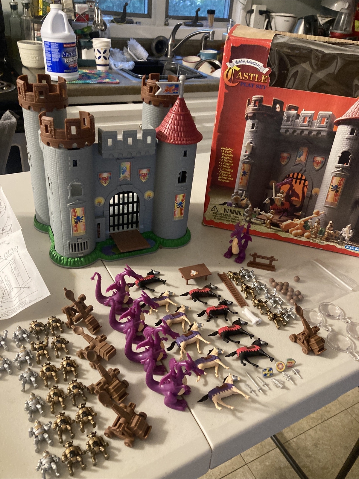 VERY RARE Blue Box Hidden Adventures Castle Play Set, Complete, MANY ...