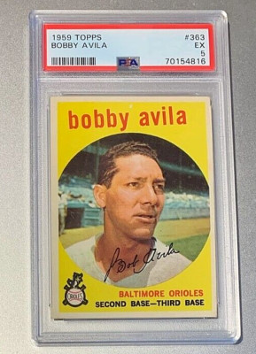 1959 Topps Baseball #363 Bobby Avila Baltimore Orioles PSA 5 Nicely ...