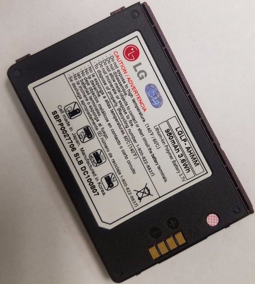 OEM New LG enV3 VX-9200 Verizon VX9200 Battery Maroon LGLP-AHMM 950mAh ...