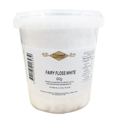 White Fairy Floss 60g Tub | eBay Australia