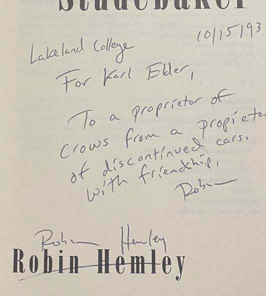 Robin HEMLEY / THE LAST STUDEBAKER Signed 1993 #188056 | eBay