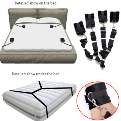 Soft Cuffs Bed Mattress Restraint Harness BDSM Bondage Wrist Ankle ...