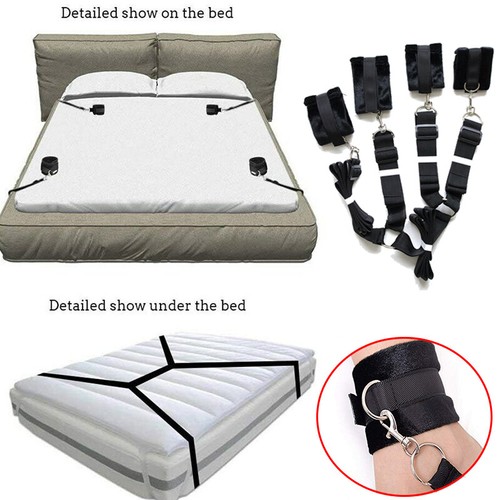 Soft Cuffs Bed Mattress Restraint Harness BDSM Bondage Wrist Ankle ...