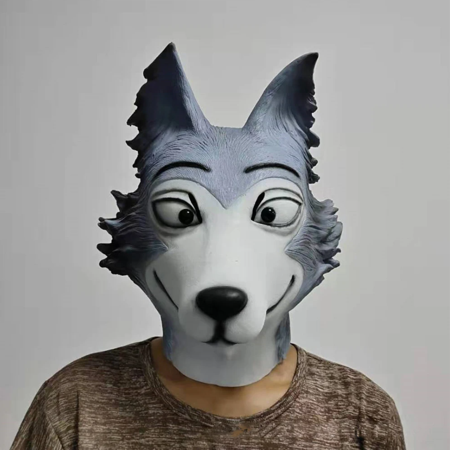 Anime Legoshi Beastars Wolf Mask Cos Animal Latex Halloween Headgear ...
