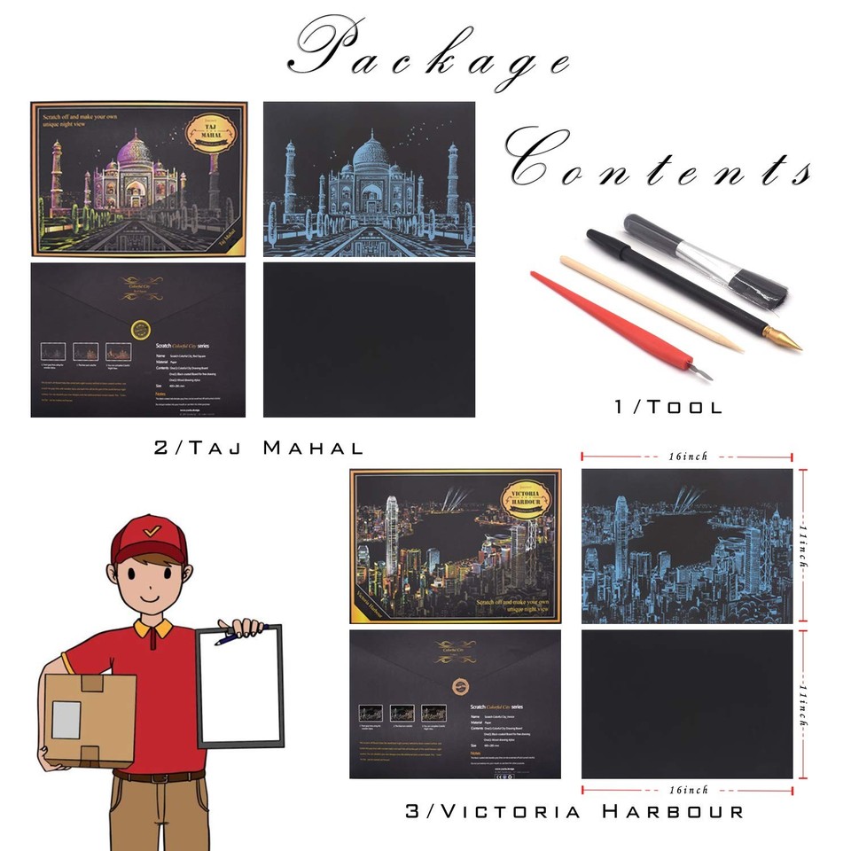 Scratch Paper Regenbogen Malerei Skizze, City Series Night Scene ...