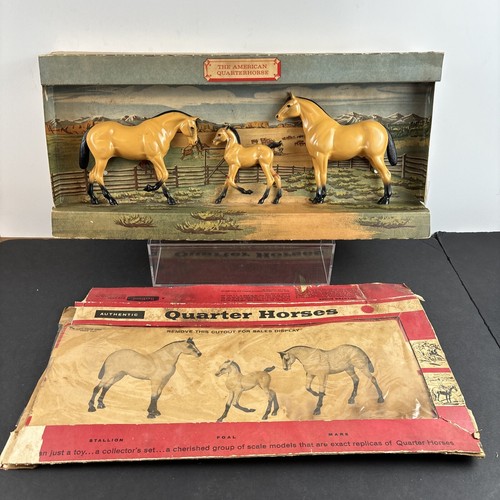 Vintage 1950's Hartland Quarter Horses Set #672 in Original Box Store ...