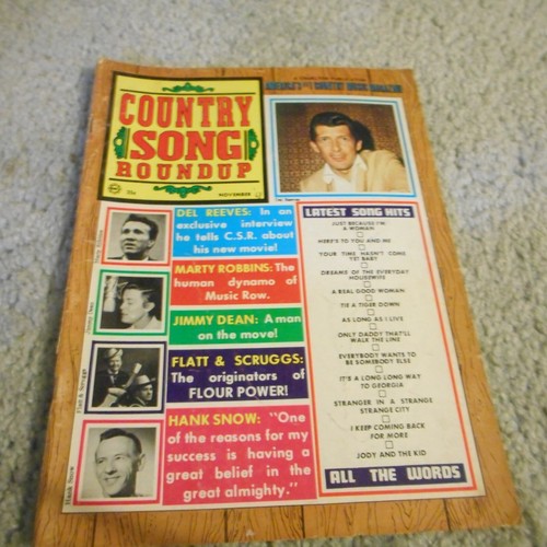 Del Reeves Covers Country Song Roundup Magazine November 1968 Marty ...