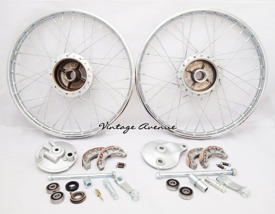 HONDA CS50 CL50 SS50 S65 CB50 FRONT-REAR WHEEL RIM BRAKE HUB SPOKE KIT ...