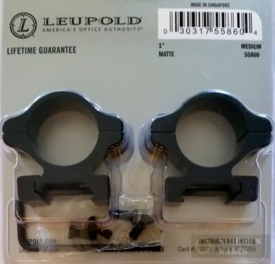 LEUPOLD Rifleman Detachable Aluminum 1" Medium Scope Rings 55860 FAST ...