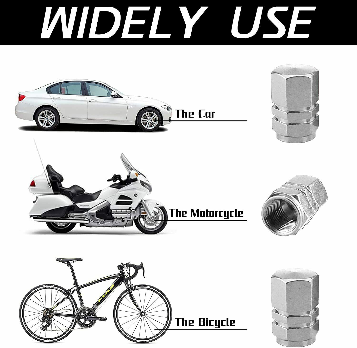 4X Aluminum Tire Wheel Rims Stem Air Valve Caps Tyre Cover Car Truck ...