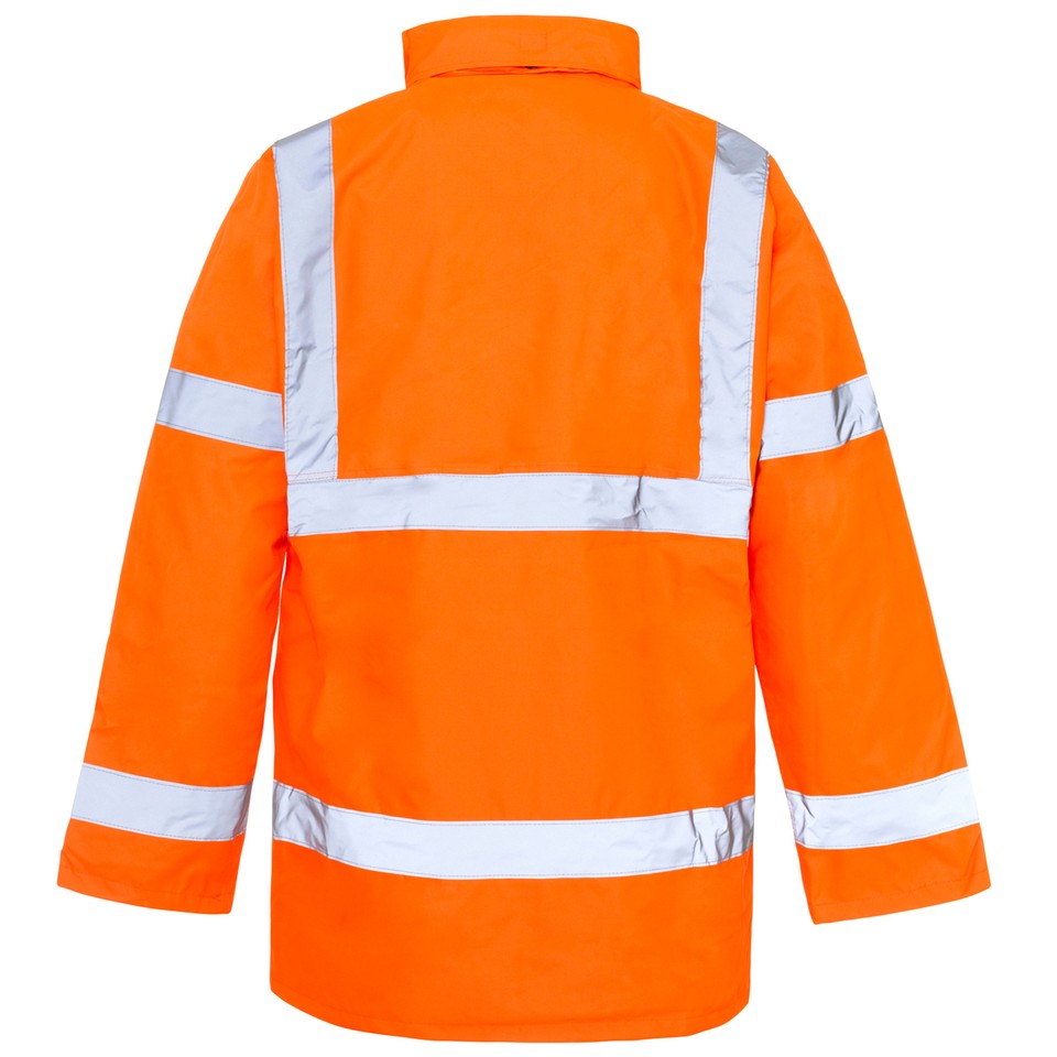 HI VIZ JACKET VIS VISIBILITY SECURITY WORK CONTRACTOR WATERPROOF PADDED ...