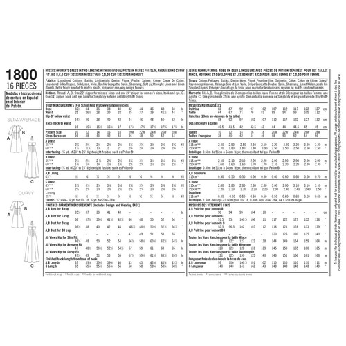 Simplicity 1800 Sz 10-28W Empire Waist Princess Seam Dress Halter ...