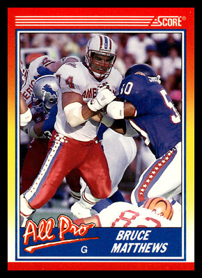 1990 Score #584 Bruce Matthews Houston Oilers AP Football Card NM | eBay