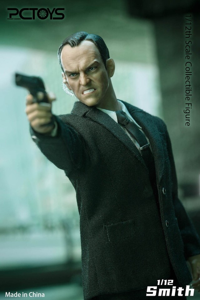 PCTOYS The Matrix Agent Smith 1/12 Action Figure Collectible Doll Model ...