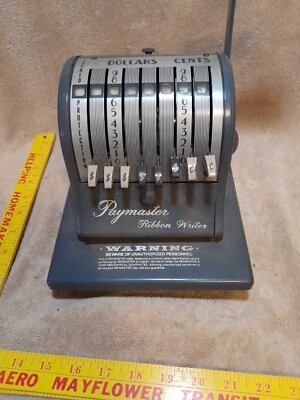 Vintage Paymaster Ribbon Writer, Series 8000-With Key Check Printer ...