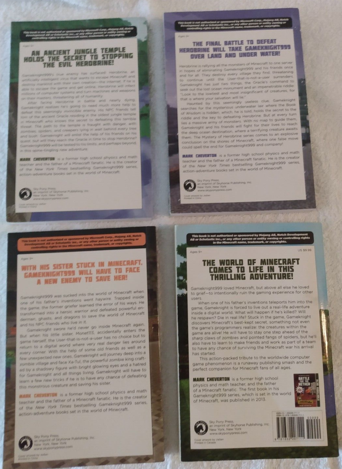 An Unofficial Minecraft Novel By Mark Cheverton 4 Book Lot | eBay
