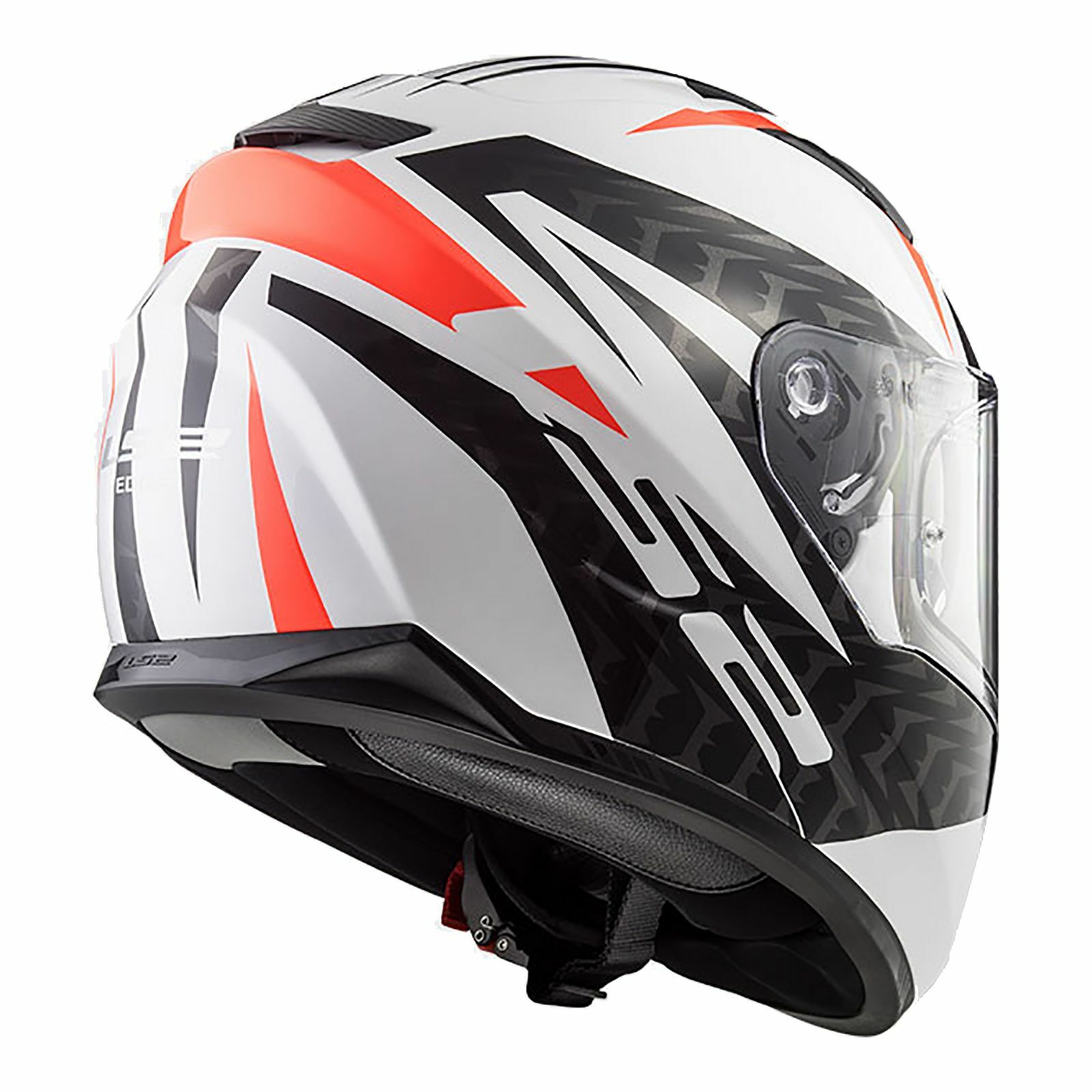 M Medium LS2 Stream Full Face Road Motorbike Helmet Black White Red | eBay