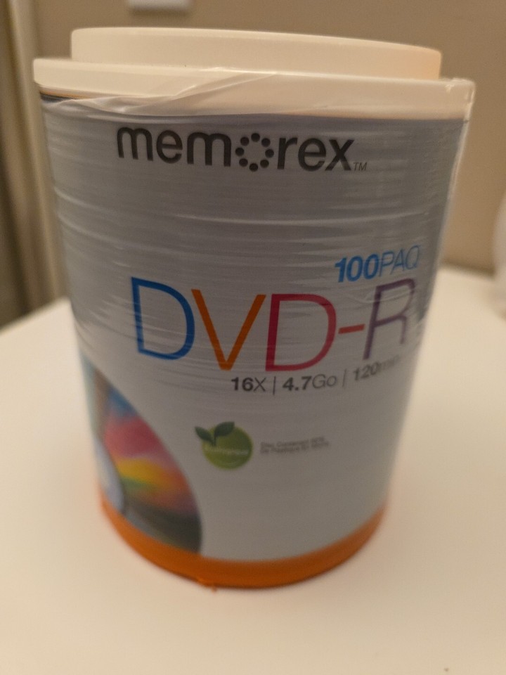 Memorex DVD-R 100 Pack 16x Printable 120 Minute Blank Recordable Disc ...