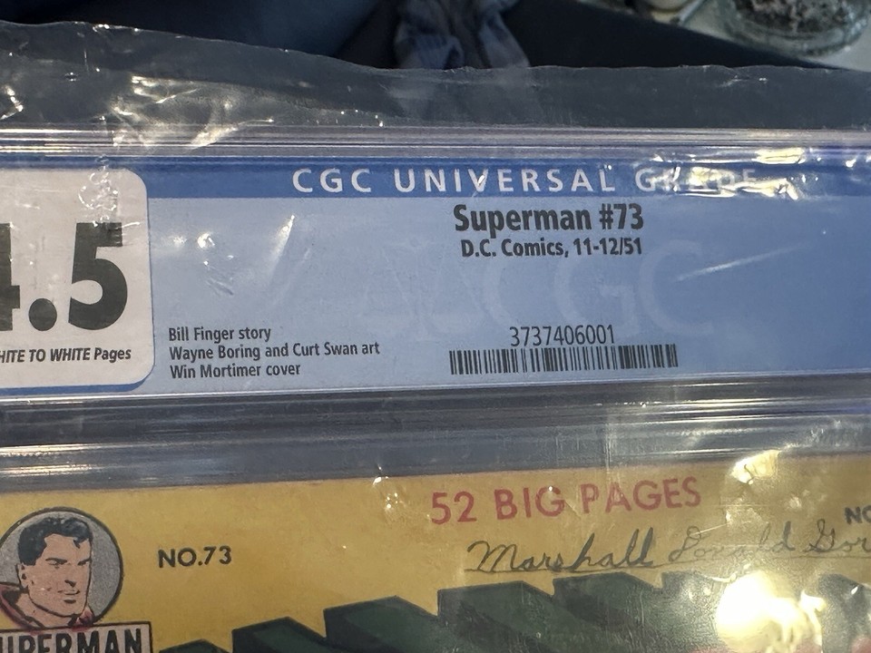 Superman #73 Nice Unrestored Golden Age Superhero Vintage DC Comic 1951 ...