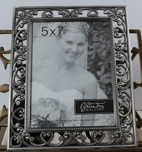 Green Tree Gallery 5x7 Frame Photo Picture Metal Ornate Rhinestones ...