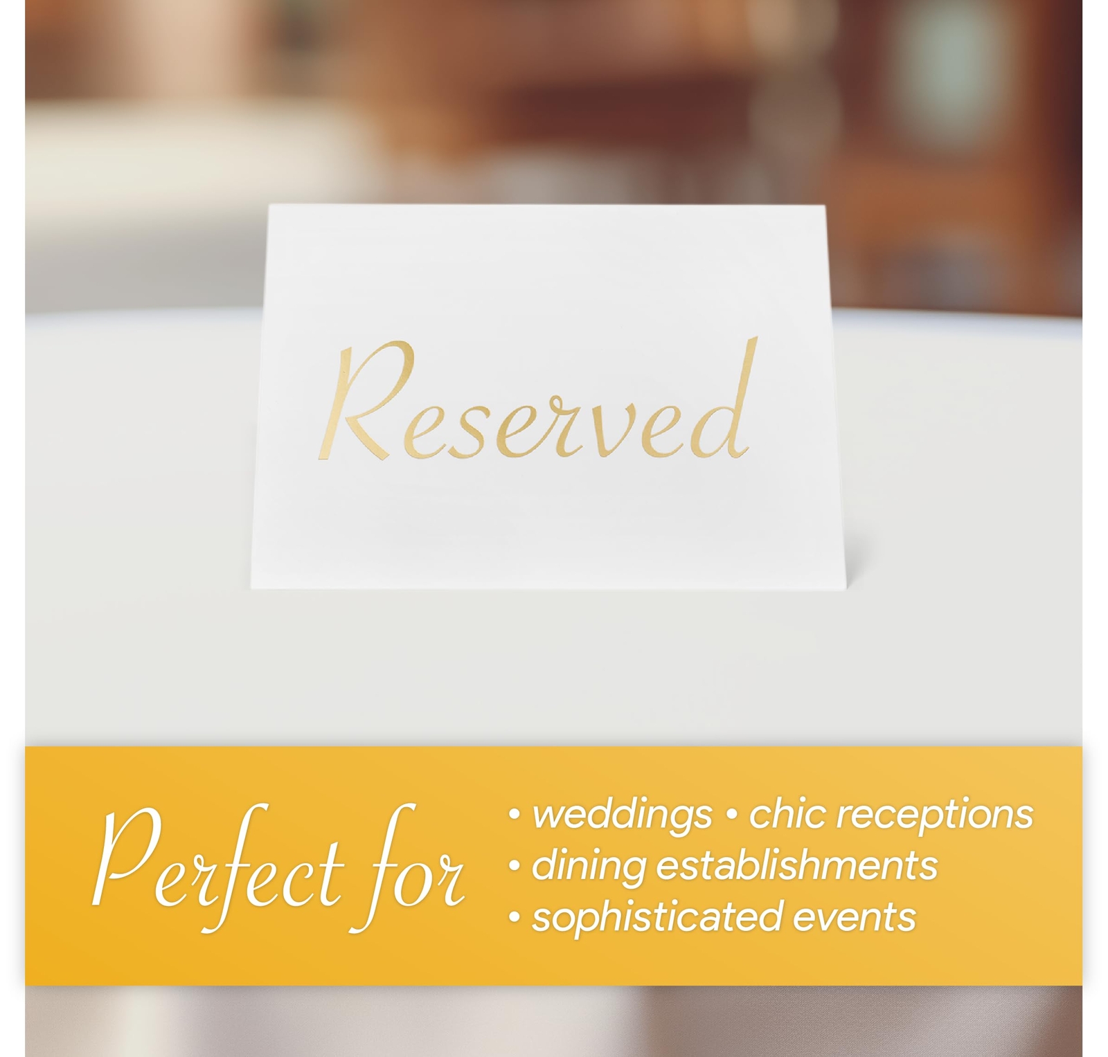 20pcs Reserved Seating Signs | Elegant Gold Reserved Table Signs for ...