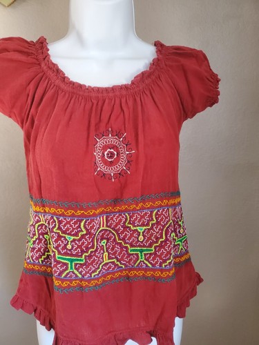Peruvian Red Peasant/Tunic/Top/Blouse Embroidered Ayahuasca Inspired ...