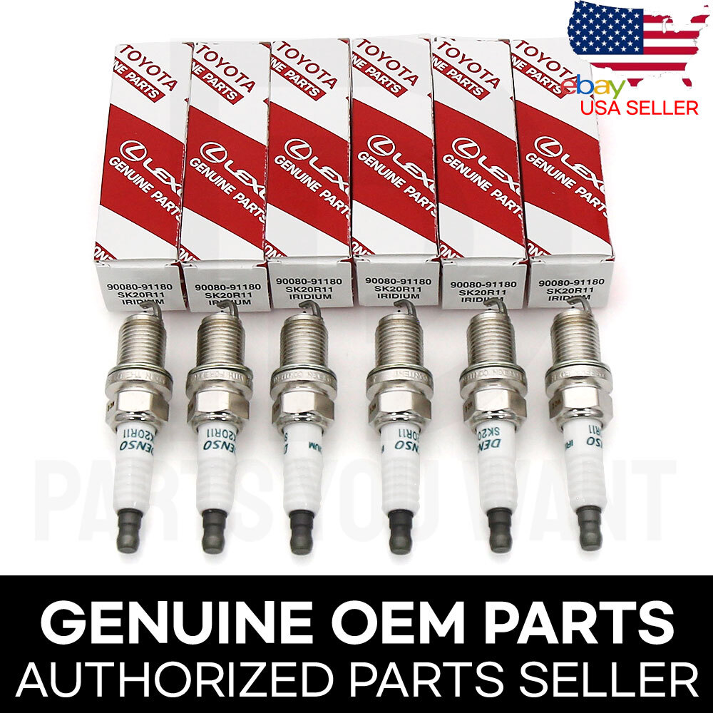 6 x GENUINE Lexus Toyota Factory OEM 90080-91180 SK20R11 Iridium Spark ...