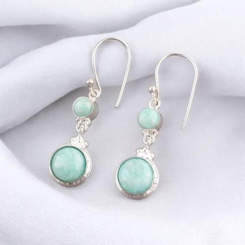 Amazonite Gemstone Drop/Dangle Purple Earrings 925 Sterling Silver Jewelry | eBay