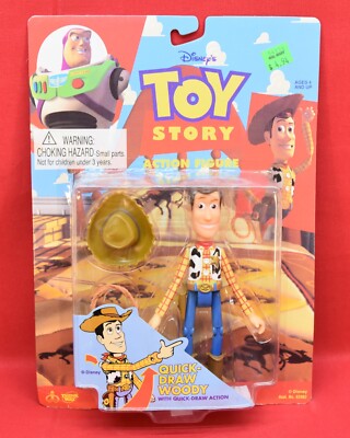 1995 Think Way Toy Story Quick-Draw Woody Action Figure Disney New ...